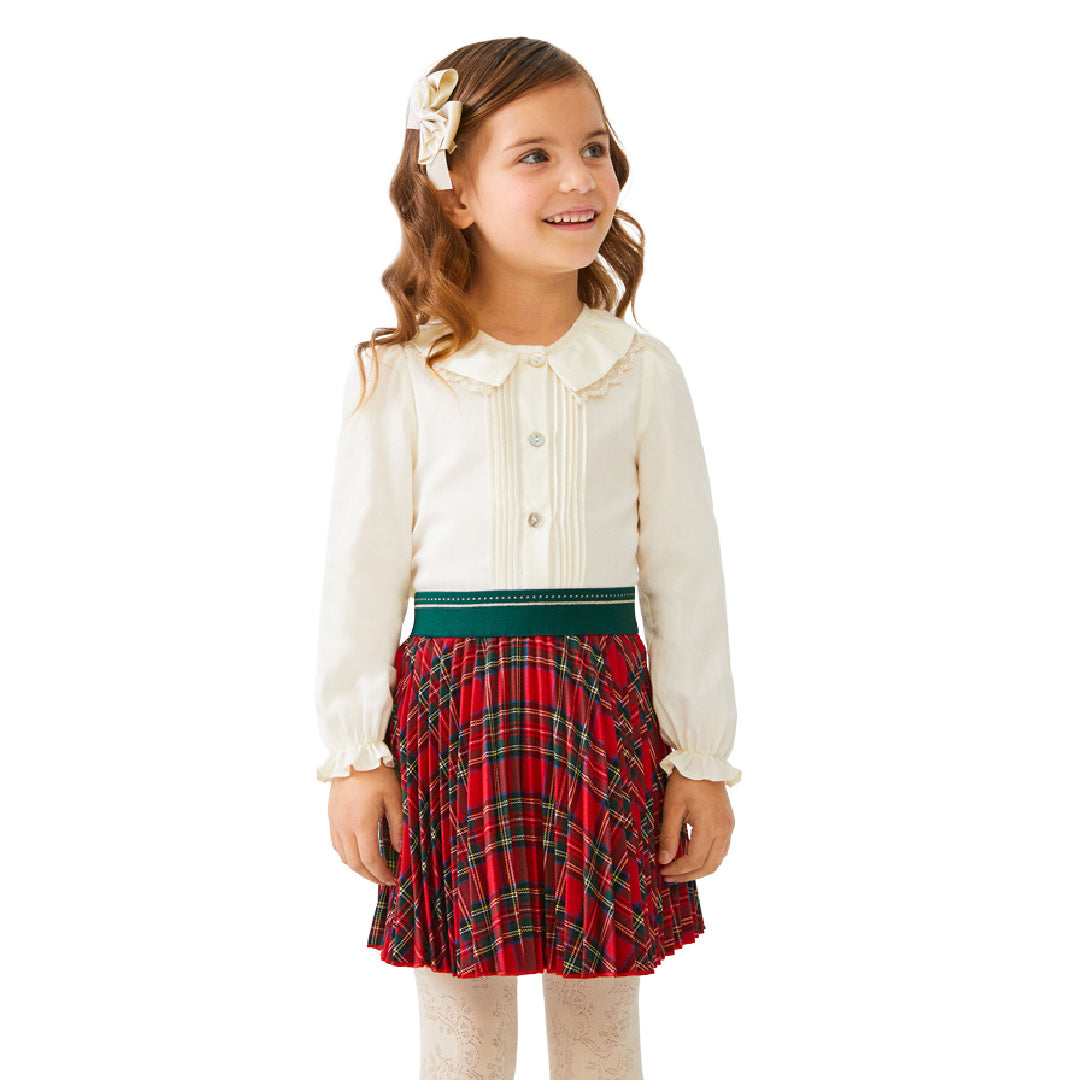 ABEL & LULA CHECKED PLEATED SKIRT – Juno Kid's Clothes